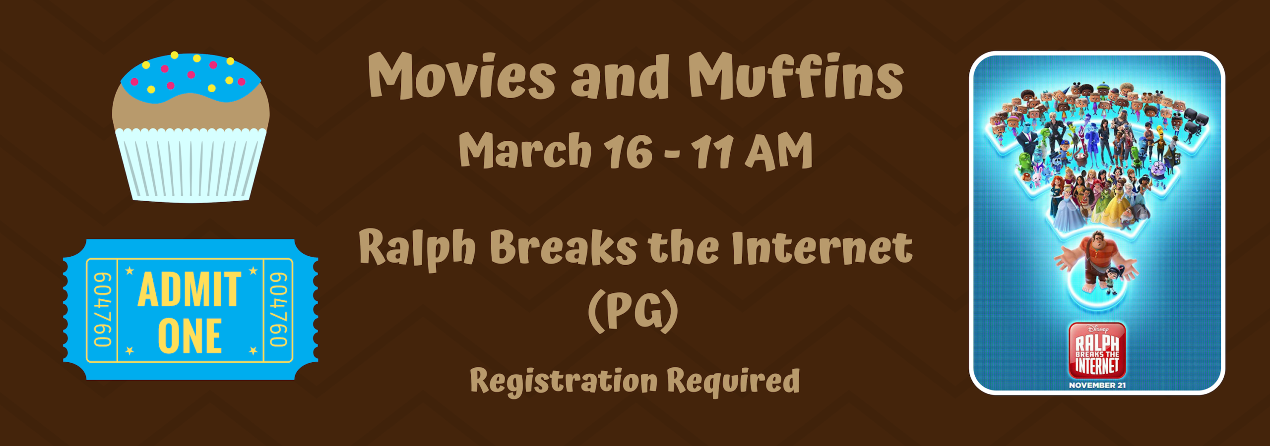 Movies and Muffins 2019 03 16 – Moon Township Public Library