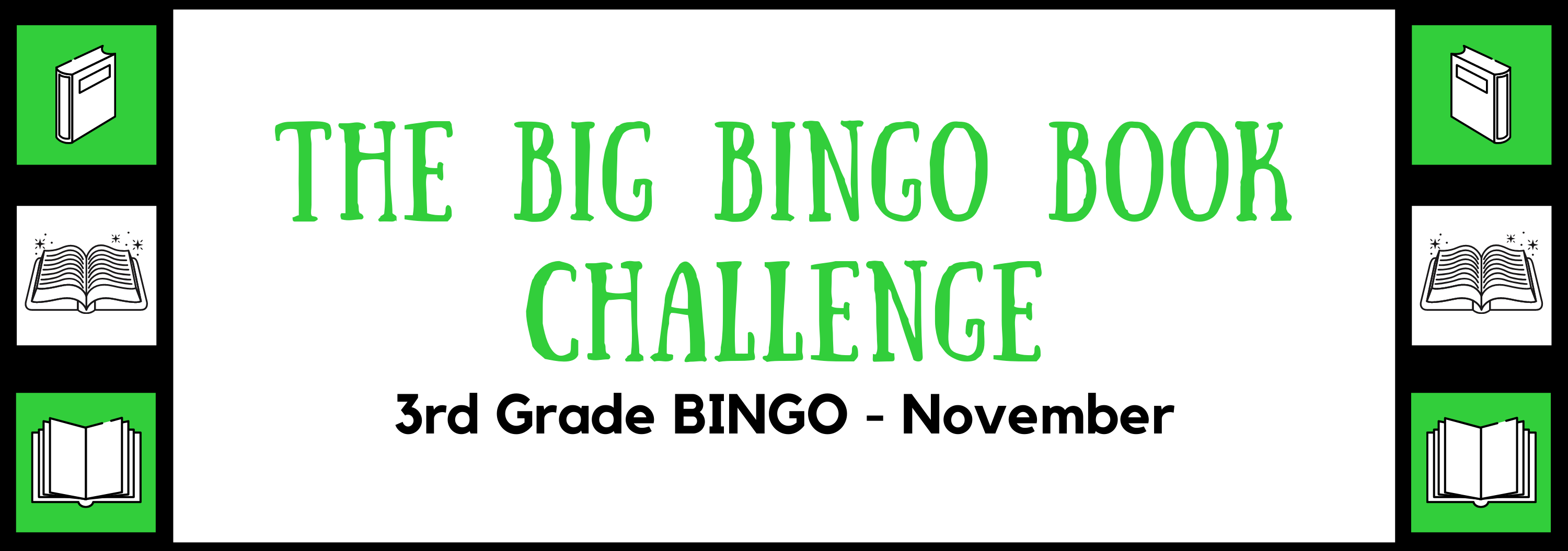 big bingo book challenge 3rd grade nov banner – Moon Township Public ...